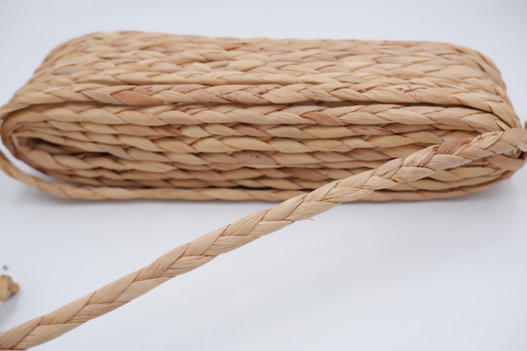 15mm natural water hyacinth rope, braided water hyacinth, raffia rope ...